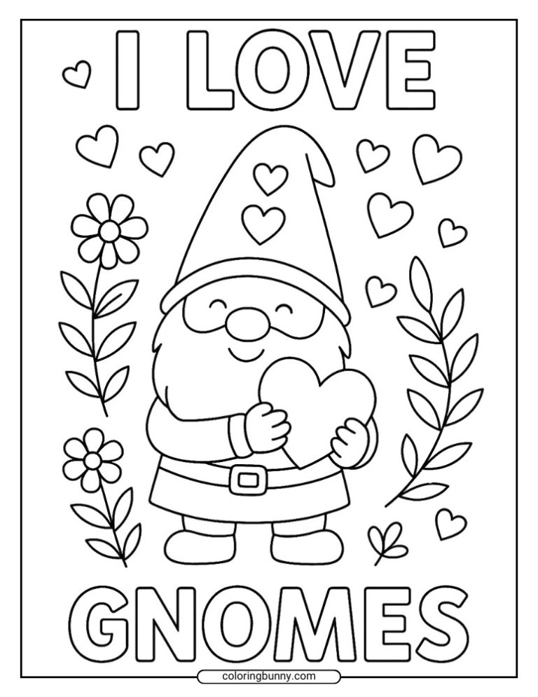 Gnome Coloring Pages (50 Free Printable PDFs)