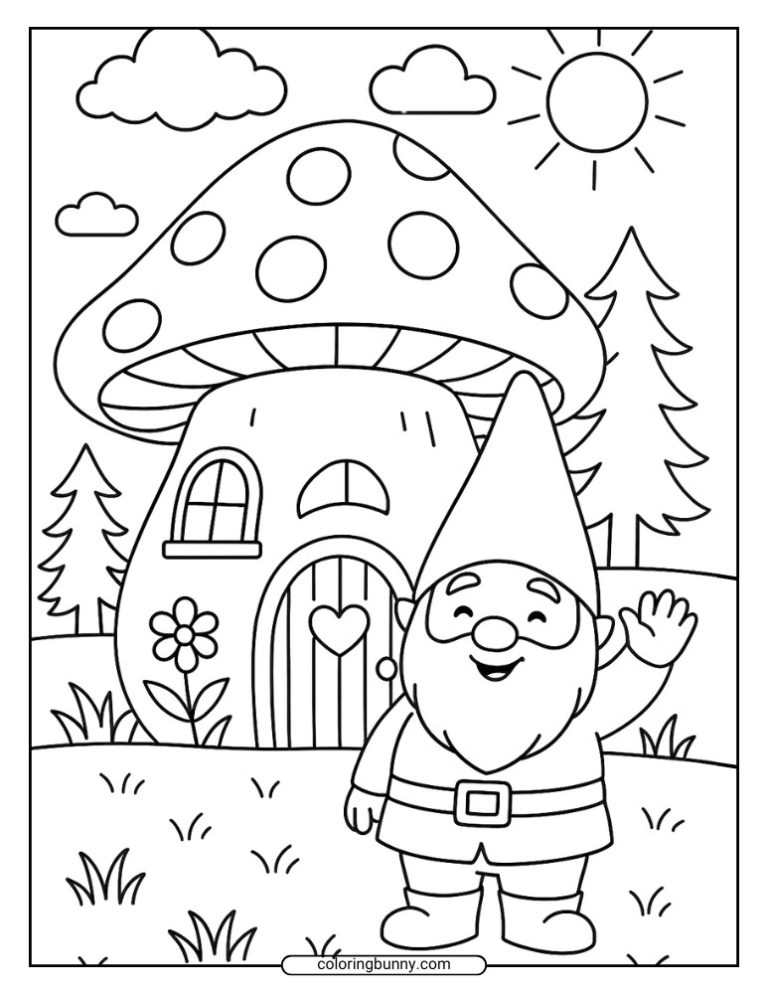Gnome Coloring Pages (50 Free Printable PDFs)