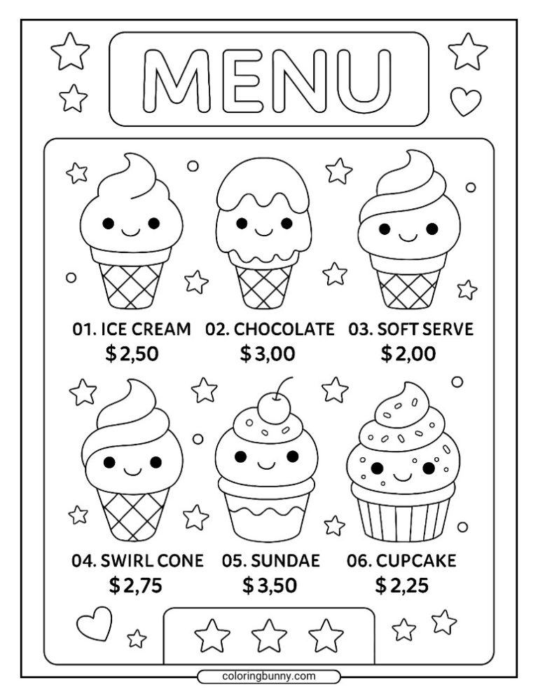 Ice Cream Coloring Pages (52 Free Printable PDFs)