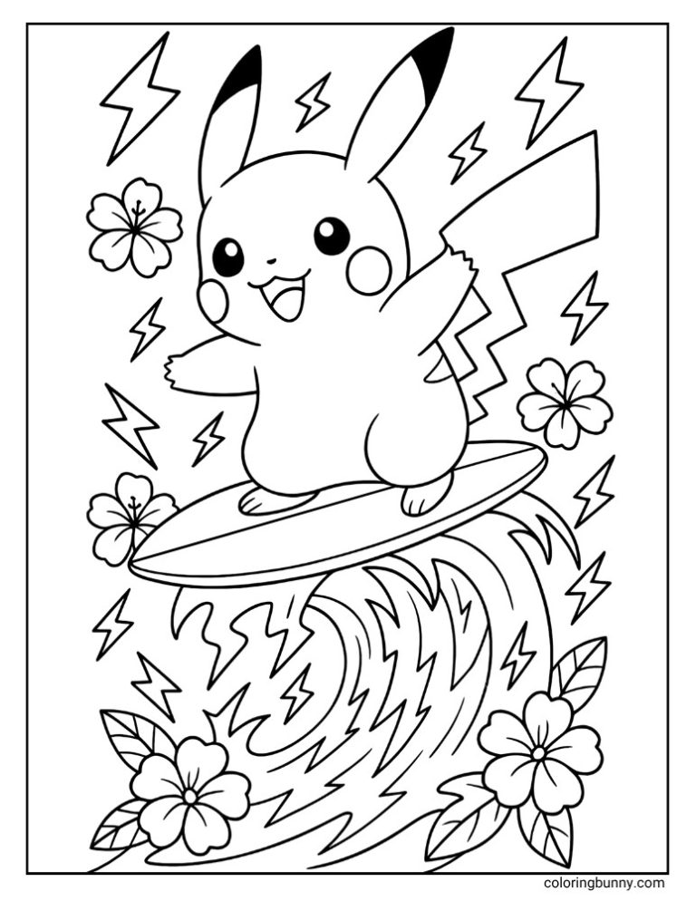 Pikachu Coloring Pages (50 Free Printable PDFs) For Kids and Adults