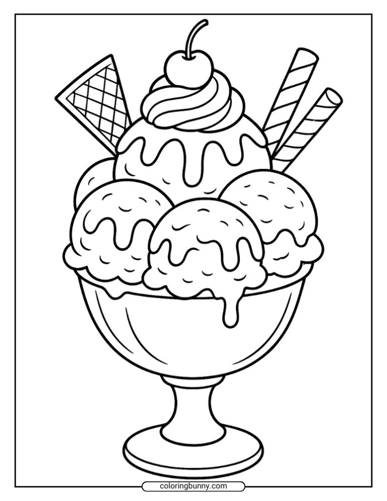 Ice Cream Coloring Pages (52 Free Printable PDFs)