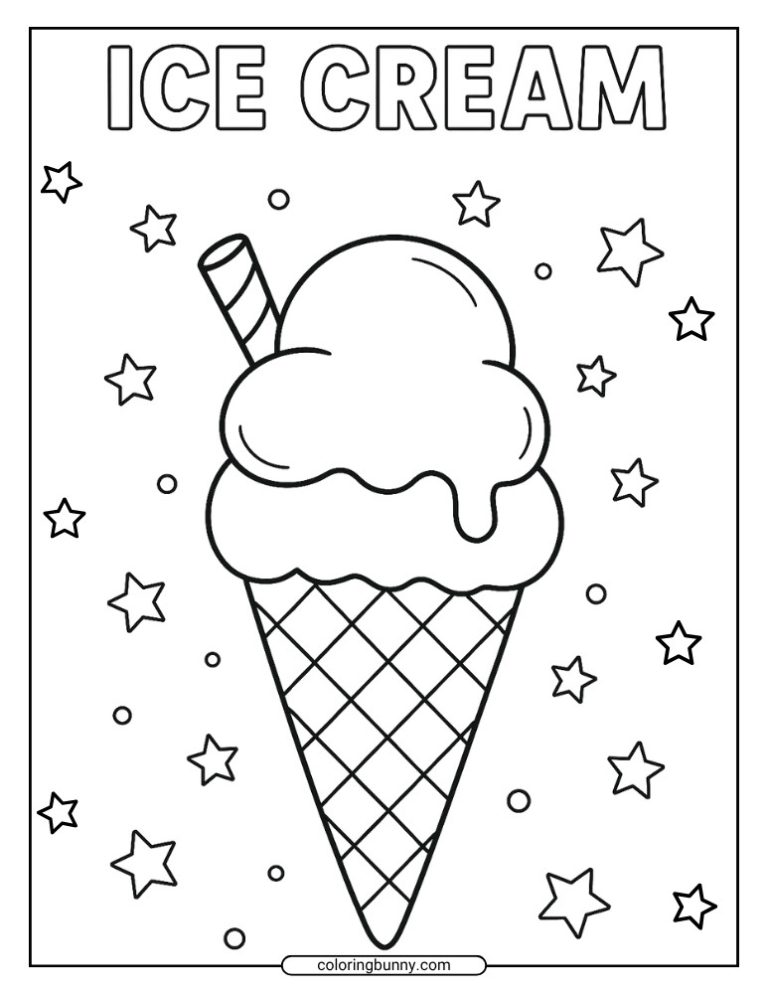 Ice Cream Coloring Pages (52 Free Printable PDFs)