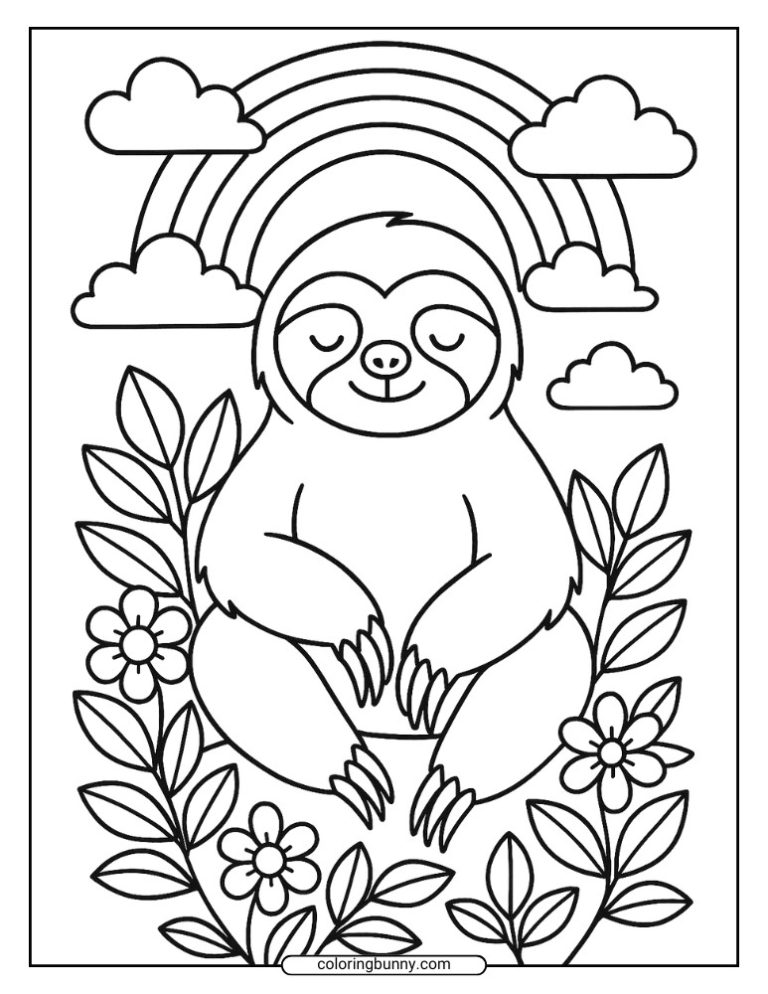 Sloth Coloring Pages (56 Free Printable PDFs)