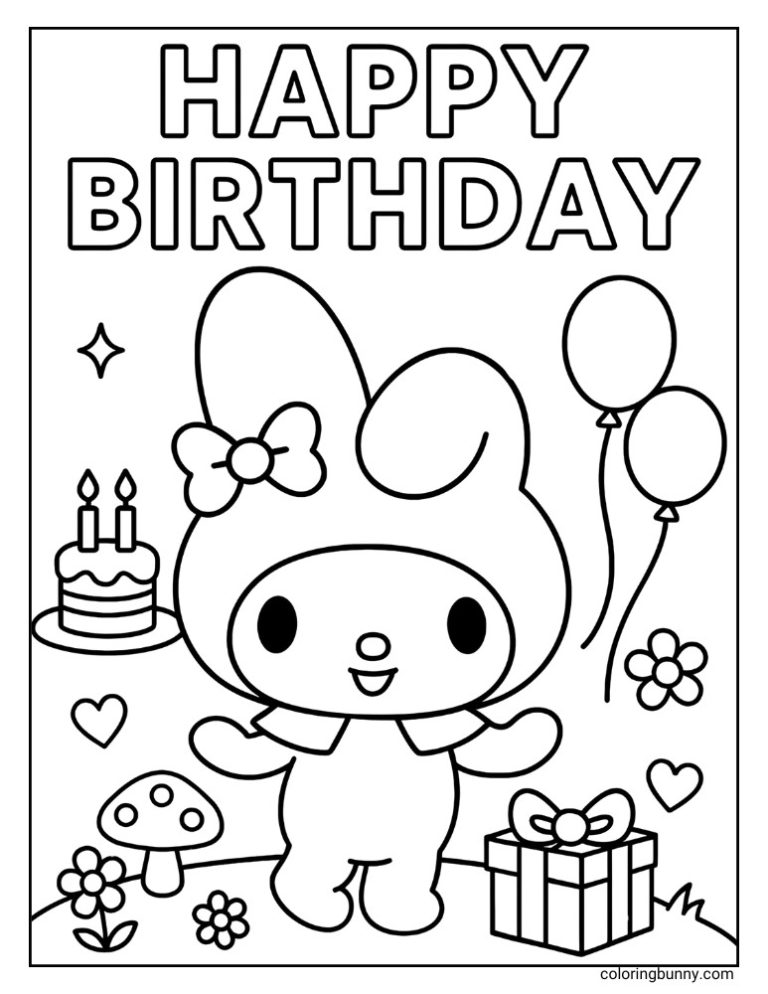 My Melody Coloring Pages (47 Free Printable PDFs)