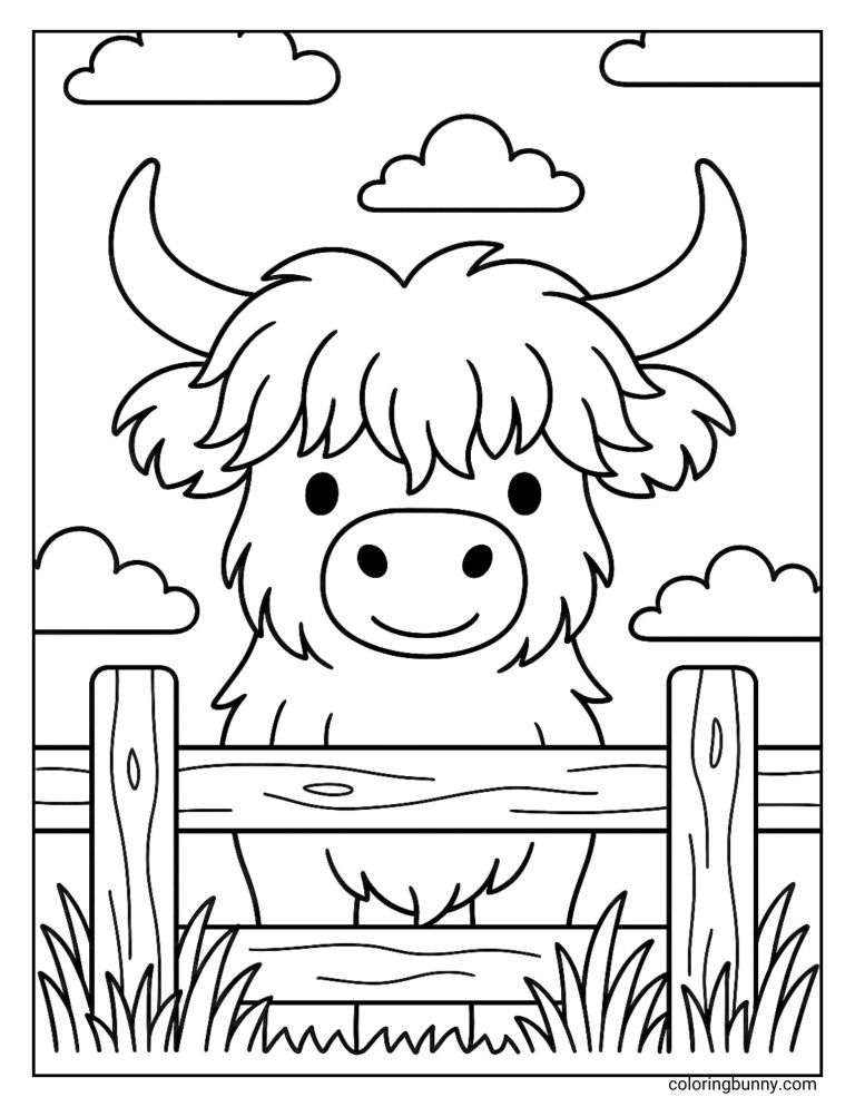 Highland Cow Coloring Pages (44 Free Printable PDFs)