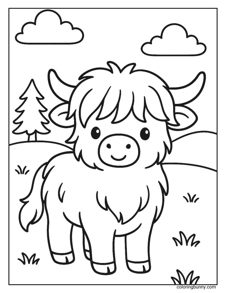 Highland Cow Coloring Pages (44 Free Printable PDFs)