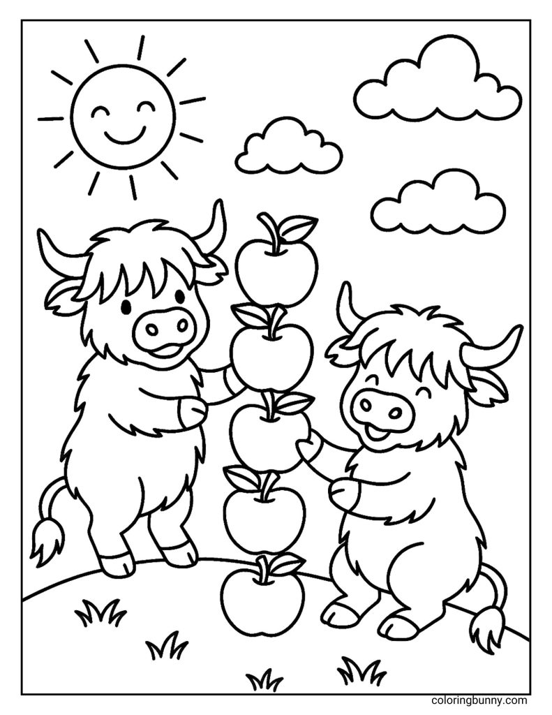Highland Cow Coloring Pages (44 Free Printable PDFs)