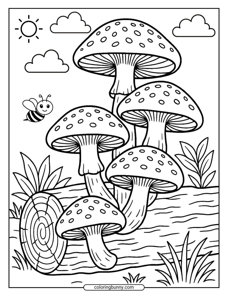 Mushroom Coloring Pages (44 Free Printable PDFs)