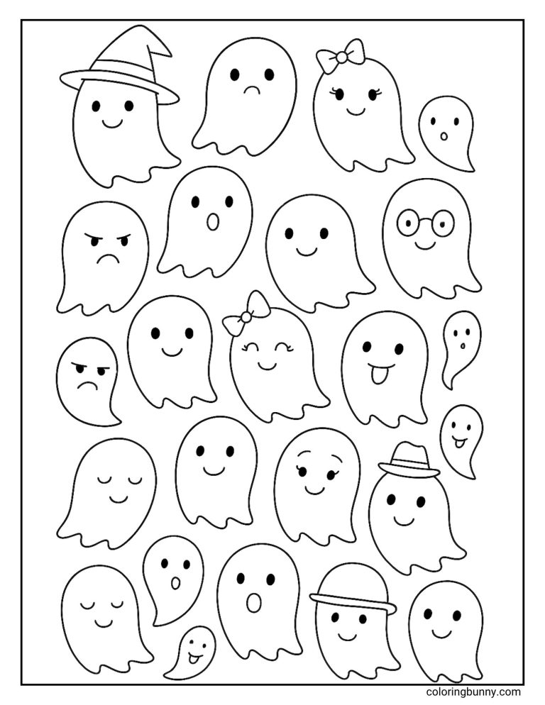 Ghost Coloring Pages (30 Free Printable PDFs)