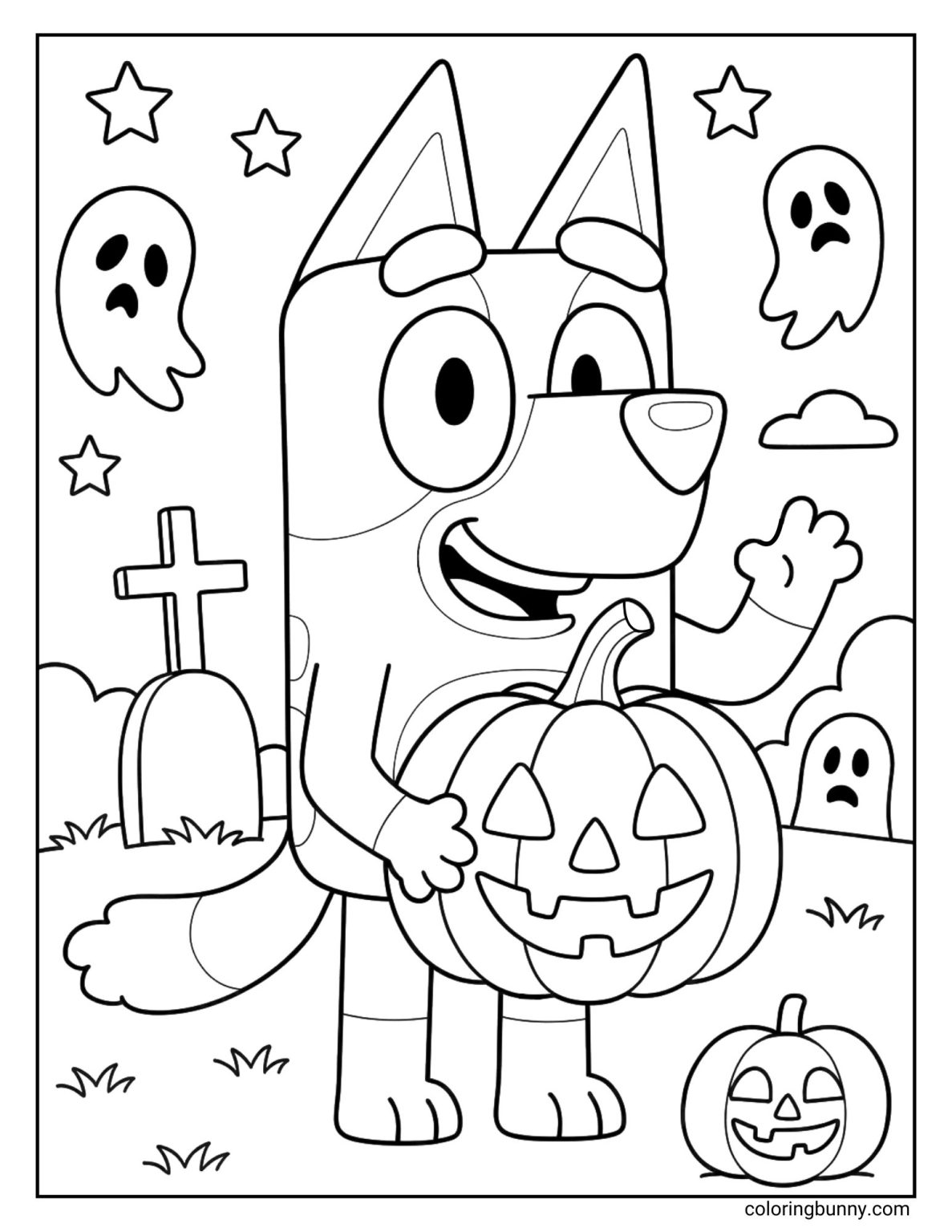 Bluey Halloween Coloring Pages (26 Free Printable PDFs)
