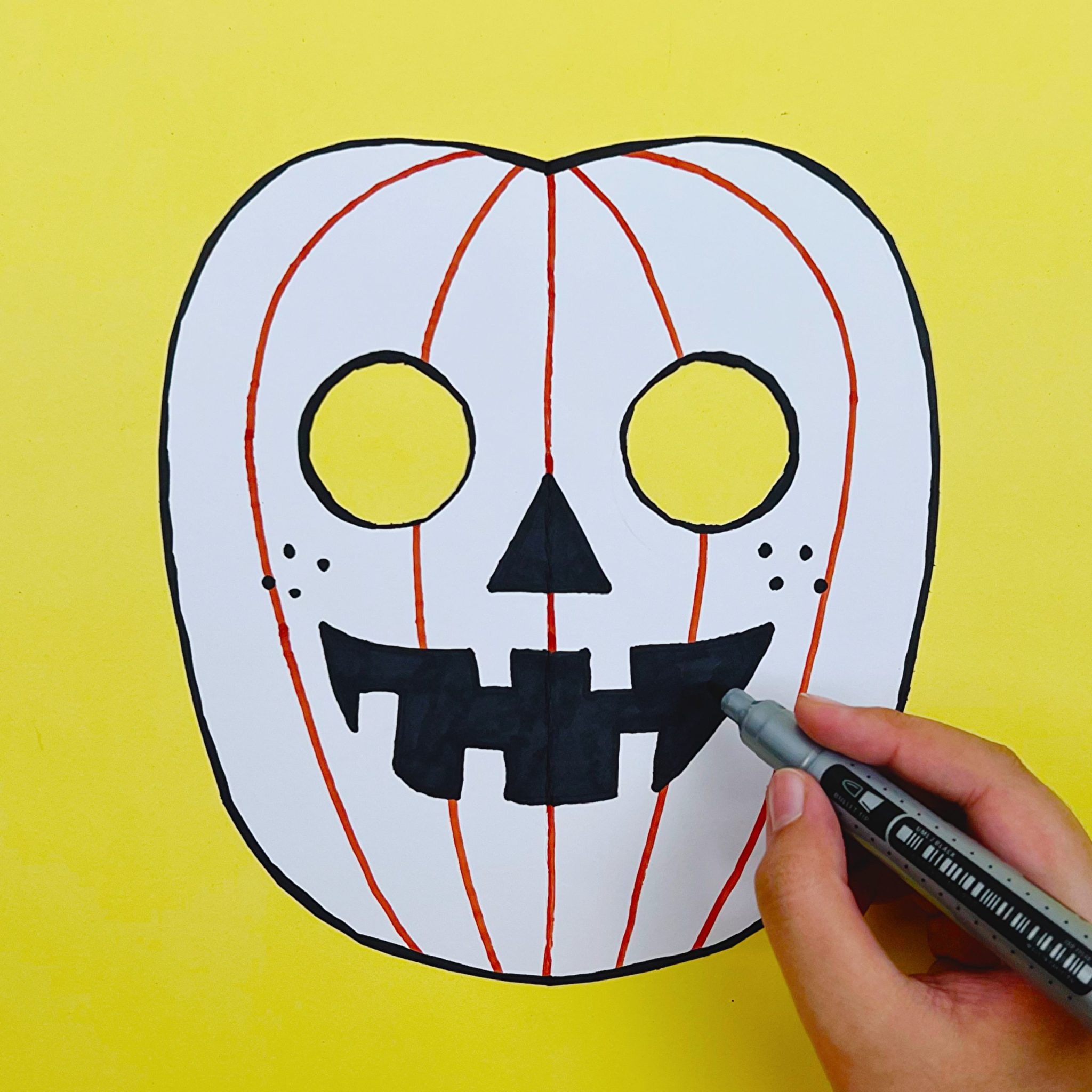 DIY Halloween Mask: How to Make and Color Step by Step
