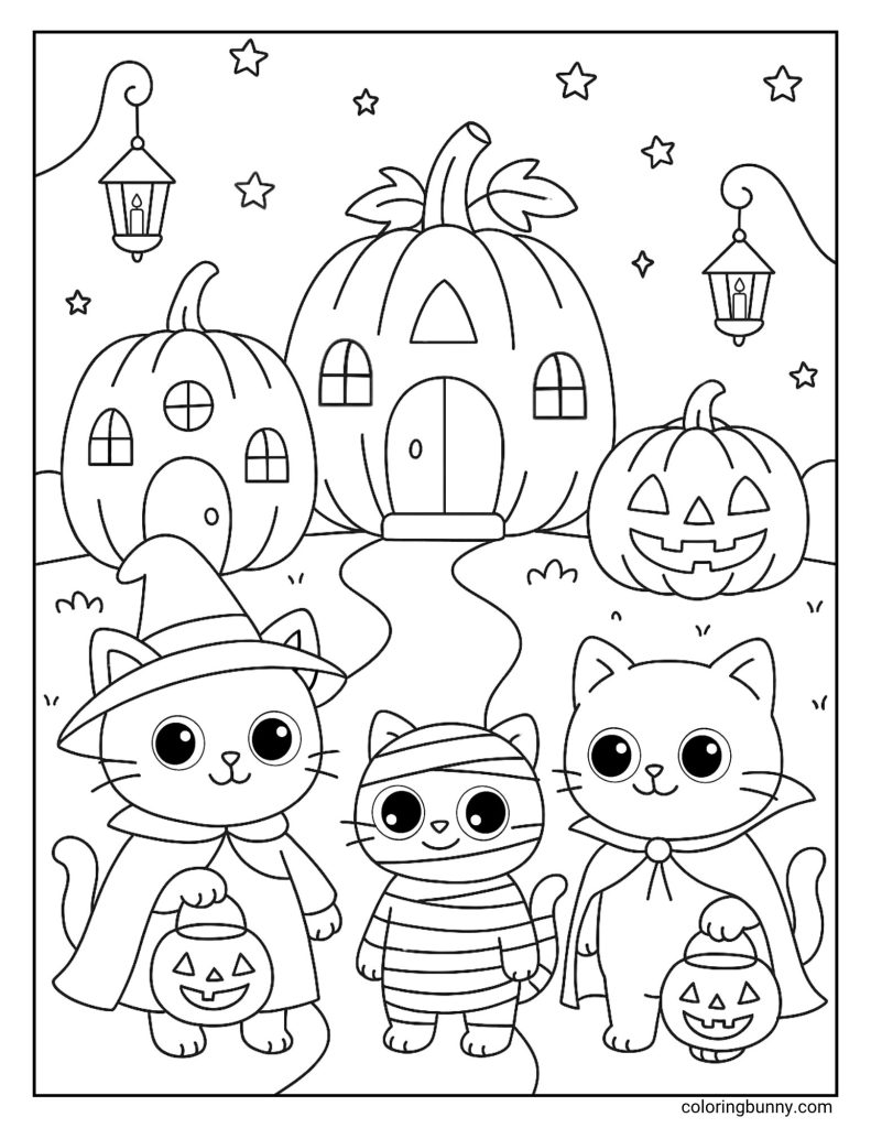 Cat Halloween Coloring Pages (26 Free Printable PDFs)