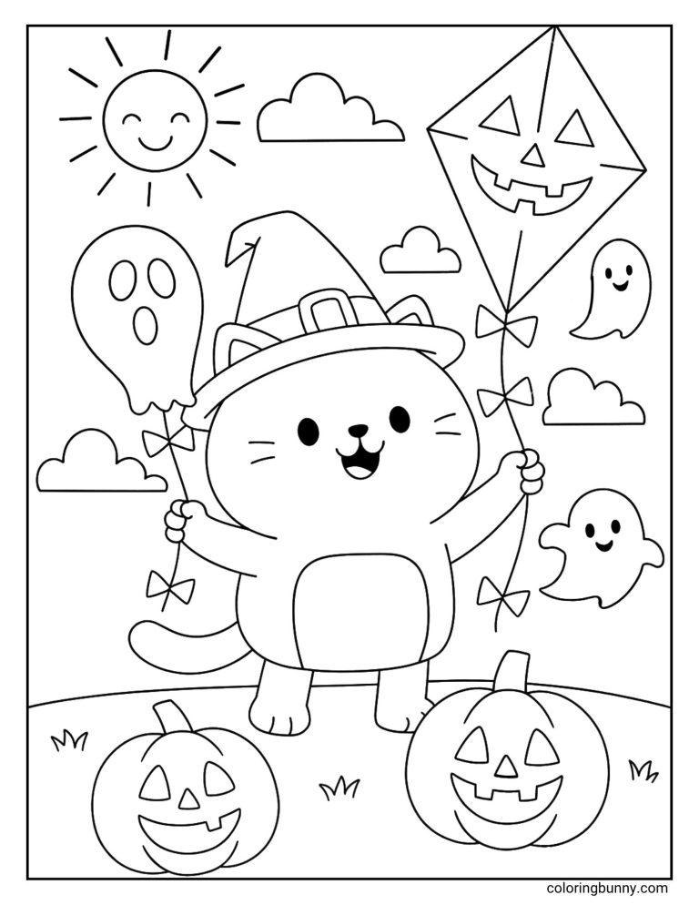 Cat Halloween Coloring Pages (26 Free Printable PDFs)