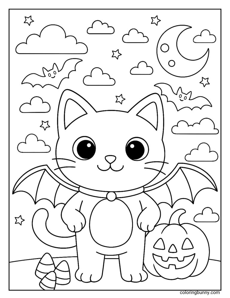 Cat Halloween Coloring Pages (26 Free Printable PDFs)