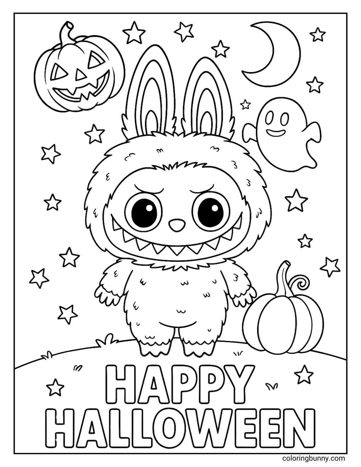 Labubu Halloween Coloring Pages (21 Free Printable PDFs)
