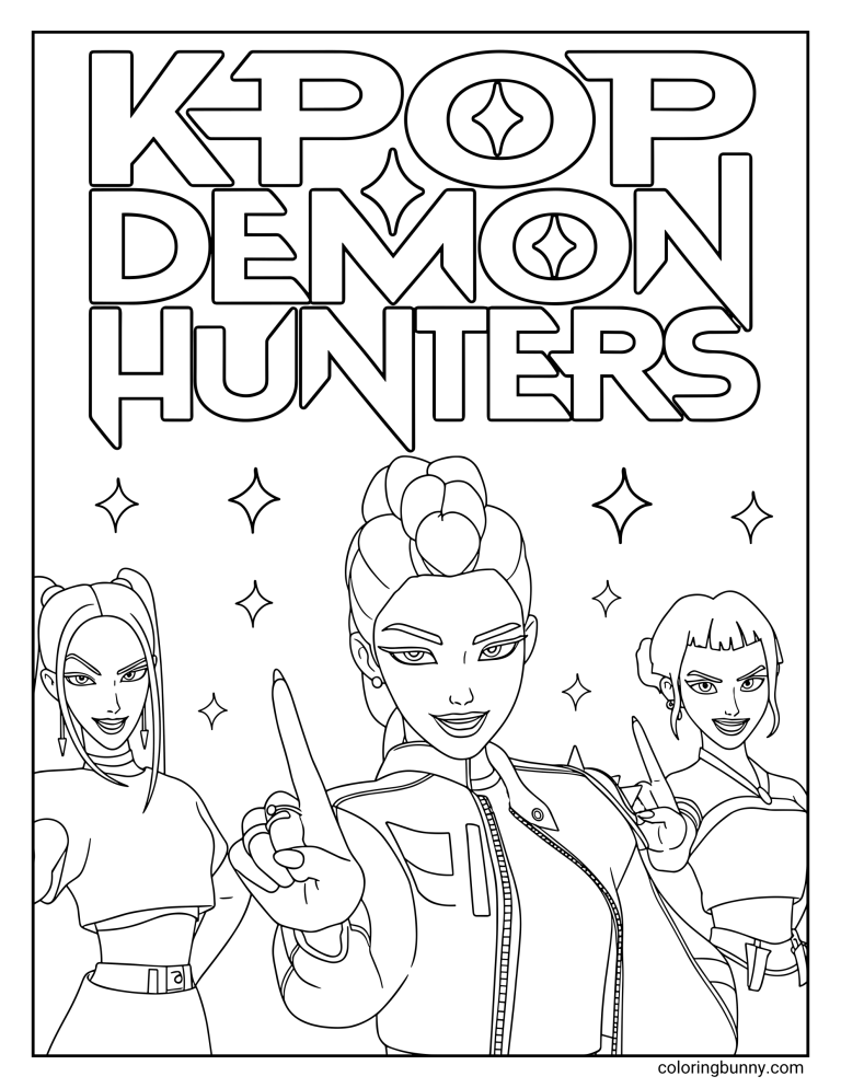 KPop Demon Hunters Coloring Pages (104 Free Printable PDFs)