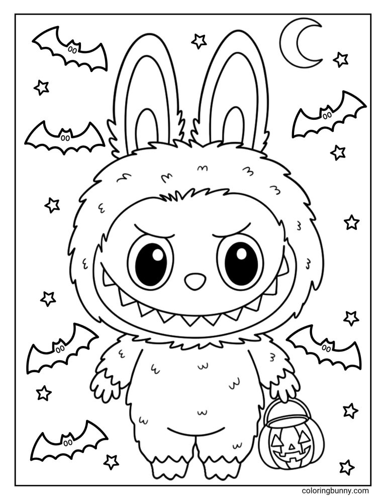 Labubu Halloween Coloring Pages (21 Free Printable PDFs)