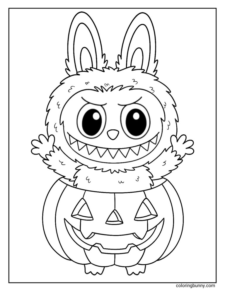 Labubu Halloween Coloring Pages (21 Free Printable PDFs)
