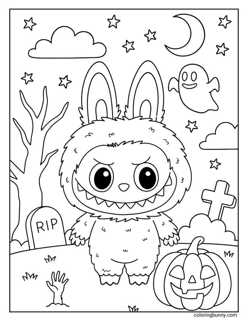 Labubu Halloween Coloring Pages (21 Free Printable PDFs)