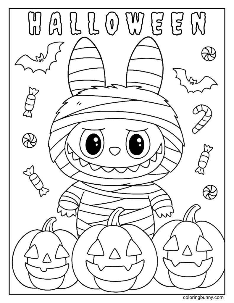 Labubu Halloween Coloring Pages (21 Free Printable PDFs)