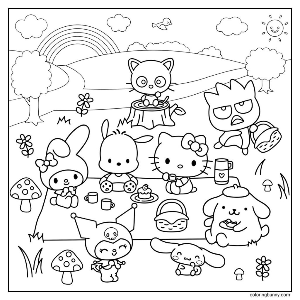 Sanrio Coloring Pages (80 Free PDFs) With Hello Kitty and Friends