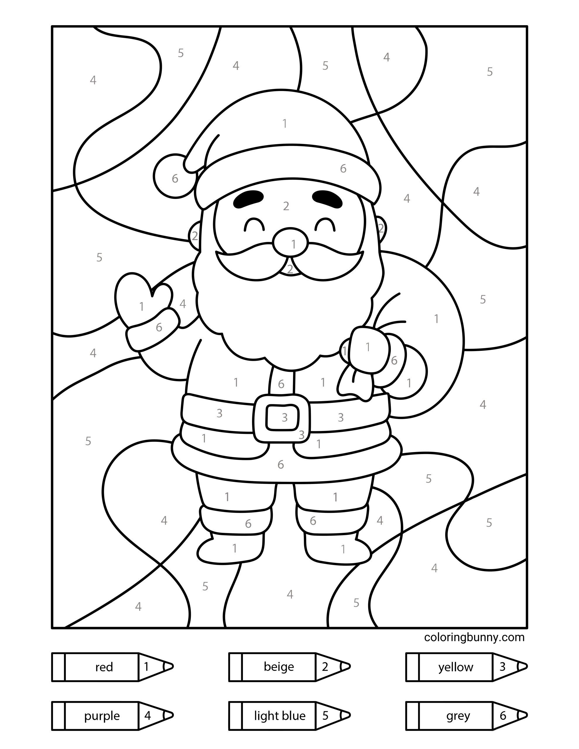 Christmas Color by Number Coloring Pages (20 Free Printable PDFs)