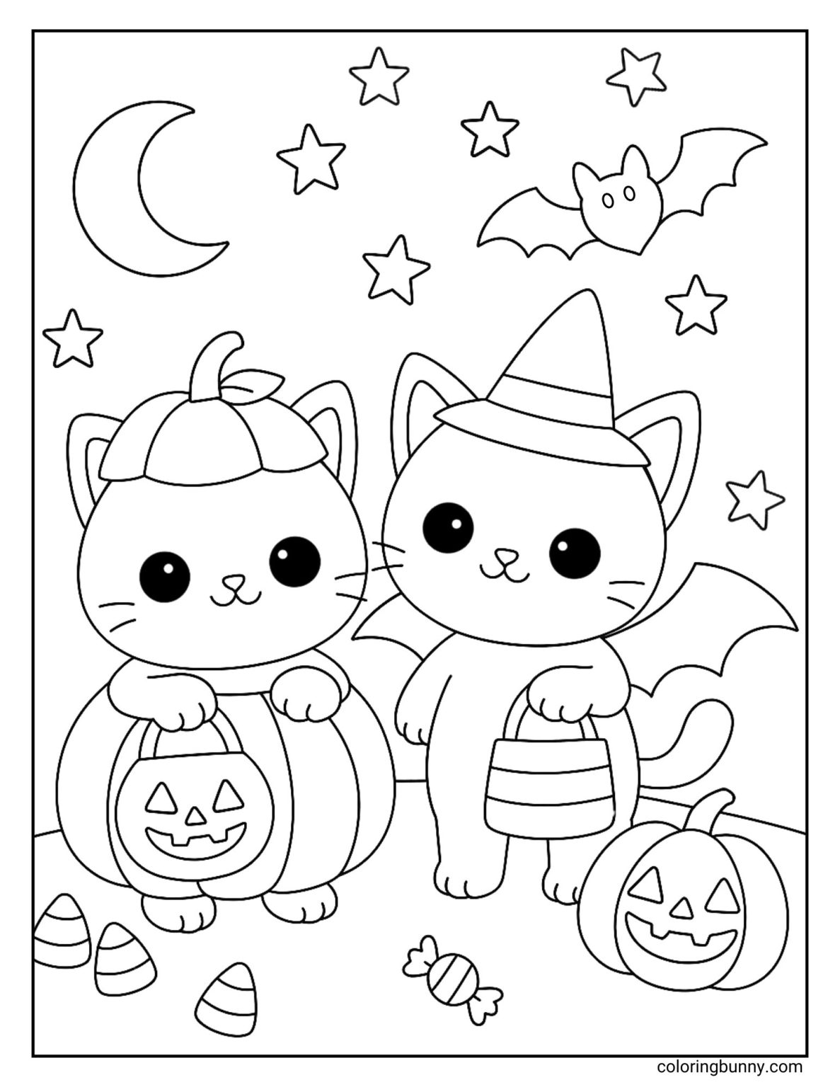 Cat Halloween Coloring Pages (26 Free Printable PDFs)