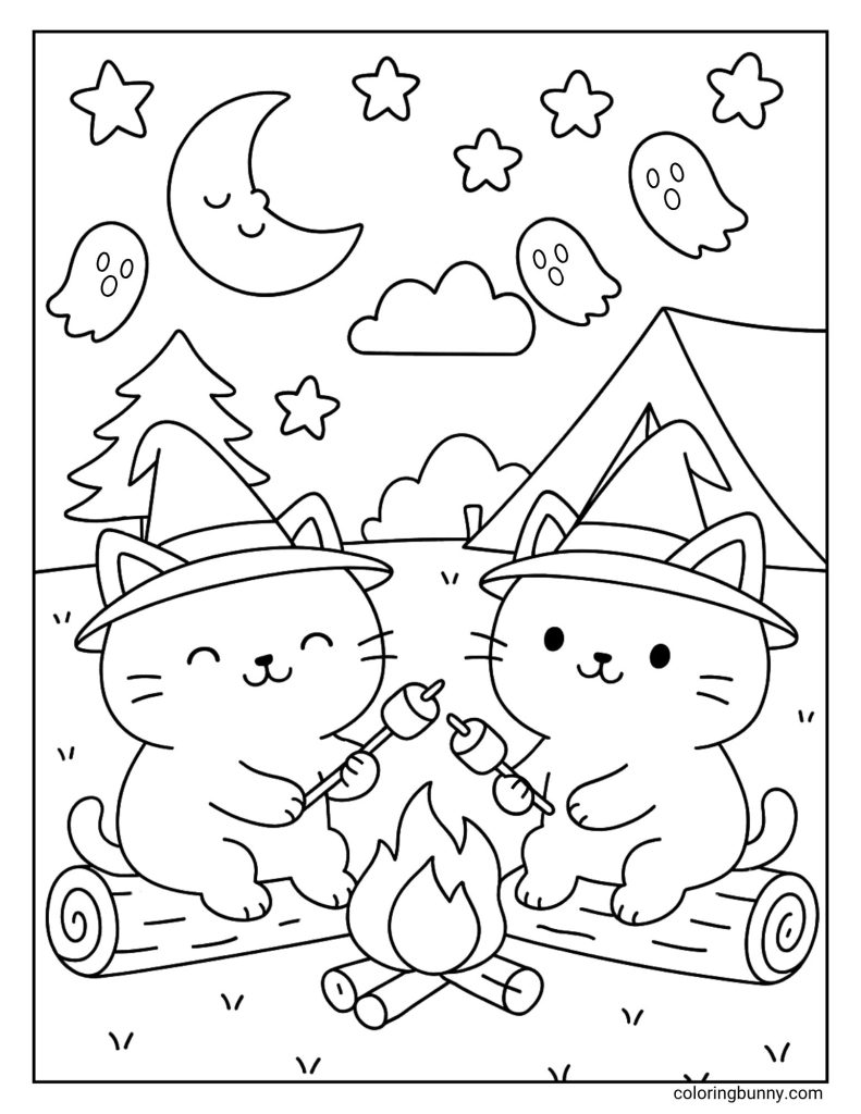 Cat Halloween Coloring Pages (26 Free Printable PDFs)