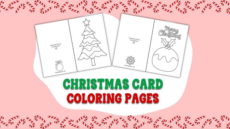 Christmas Card Coloring Pages (20 Free Printable Foldable PDFs)