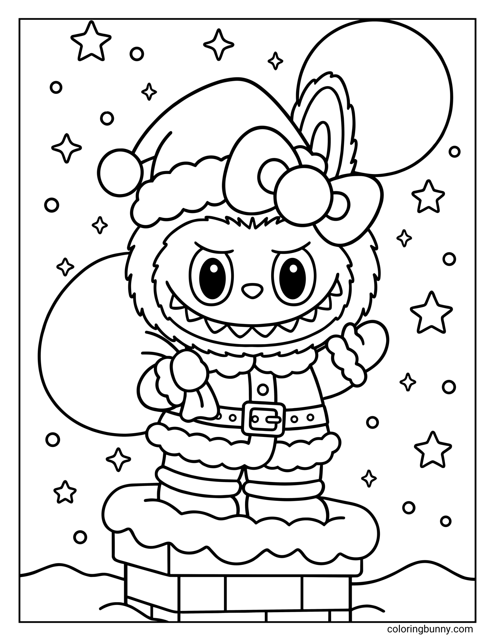 Labubu Christmas Coloring Pages (20 Free Printable PDFs)