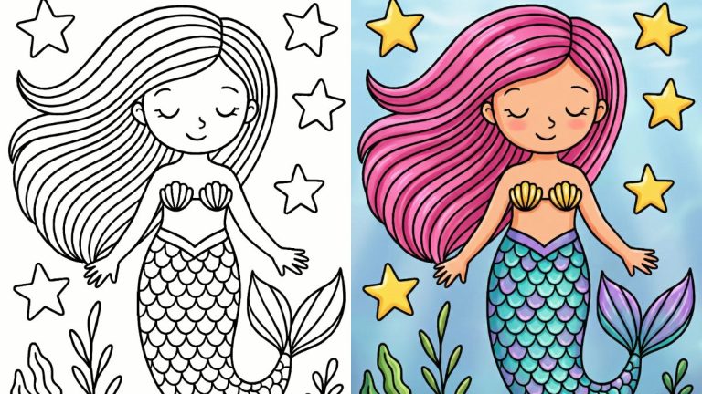 Mermaid Coloring Pages (60 Free Printable PDFs)