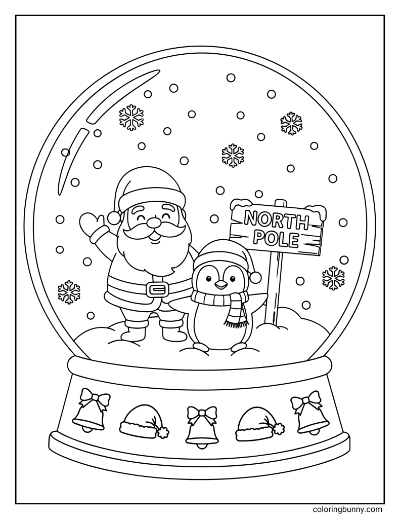 Snow Globe Coloring pages (18 Free Printable PDFs)