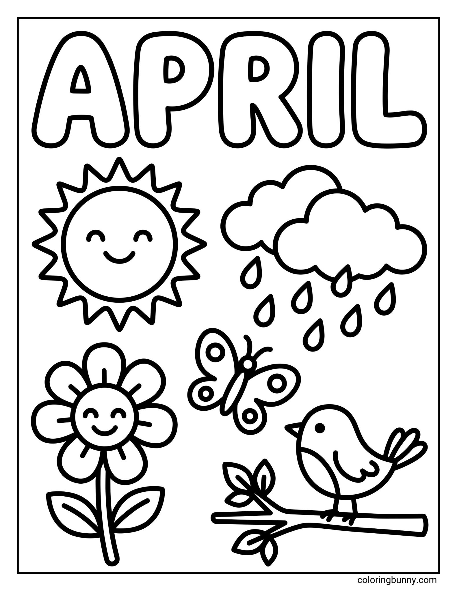 April Coloring Pages (28 Free Printable PDFs)