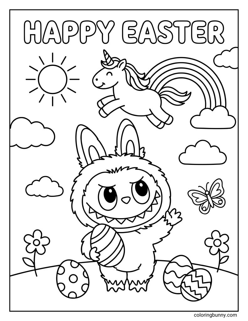 Labubu Easter Coloring Pages (20 Free Printable PDFs)