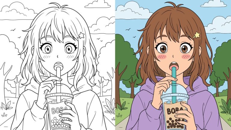 Anime Girl Coloring Pages (40 Free Printable PDFs)