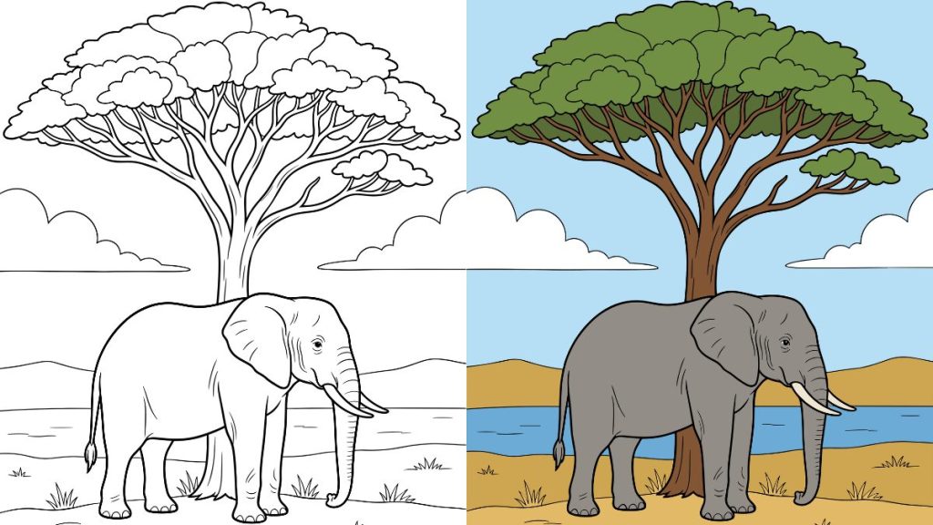 Elephant Coloring Pages (30 Free Printable PDFs)